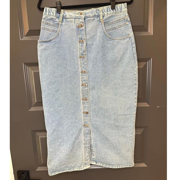 bill blass | Skirts | Vintage Bill Blass Jean Skirt 2 Midi Denim ...